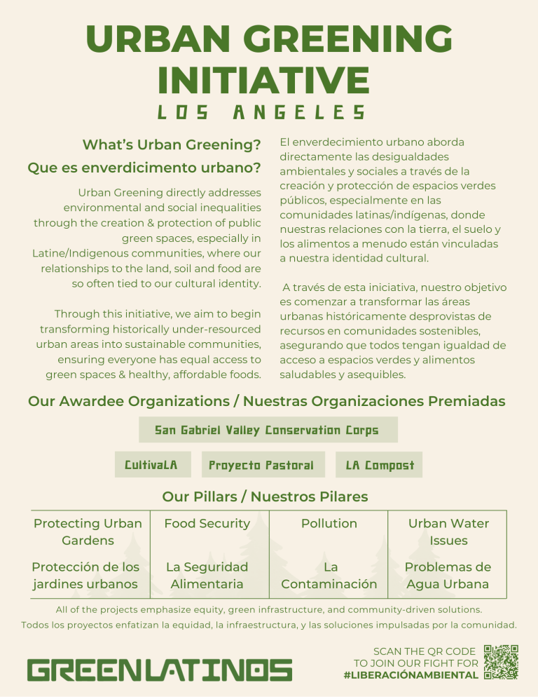 FACT SHEET: Los Angeles Urban Greening Initiative - GreenLatinos